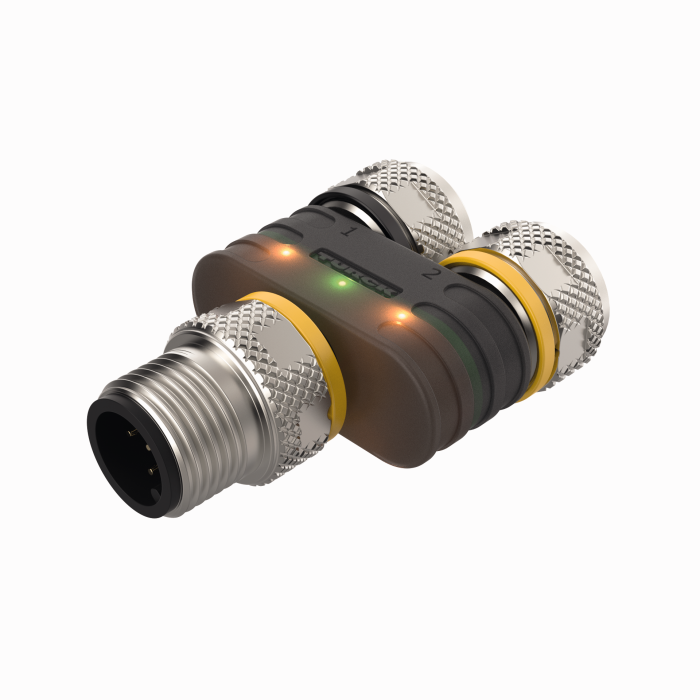 2-Way Splitter - Y-Splitter with LED, M12 × 1 Male Connector — 2 × M12 ...